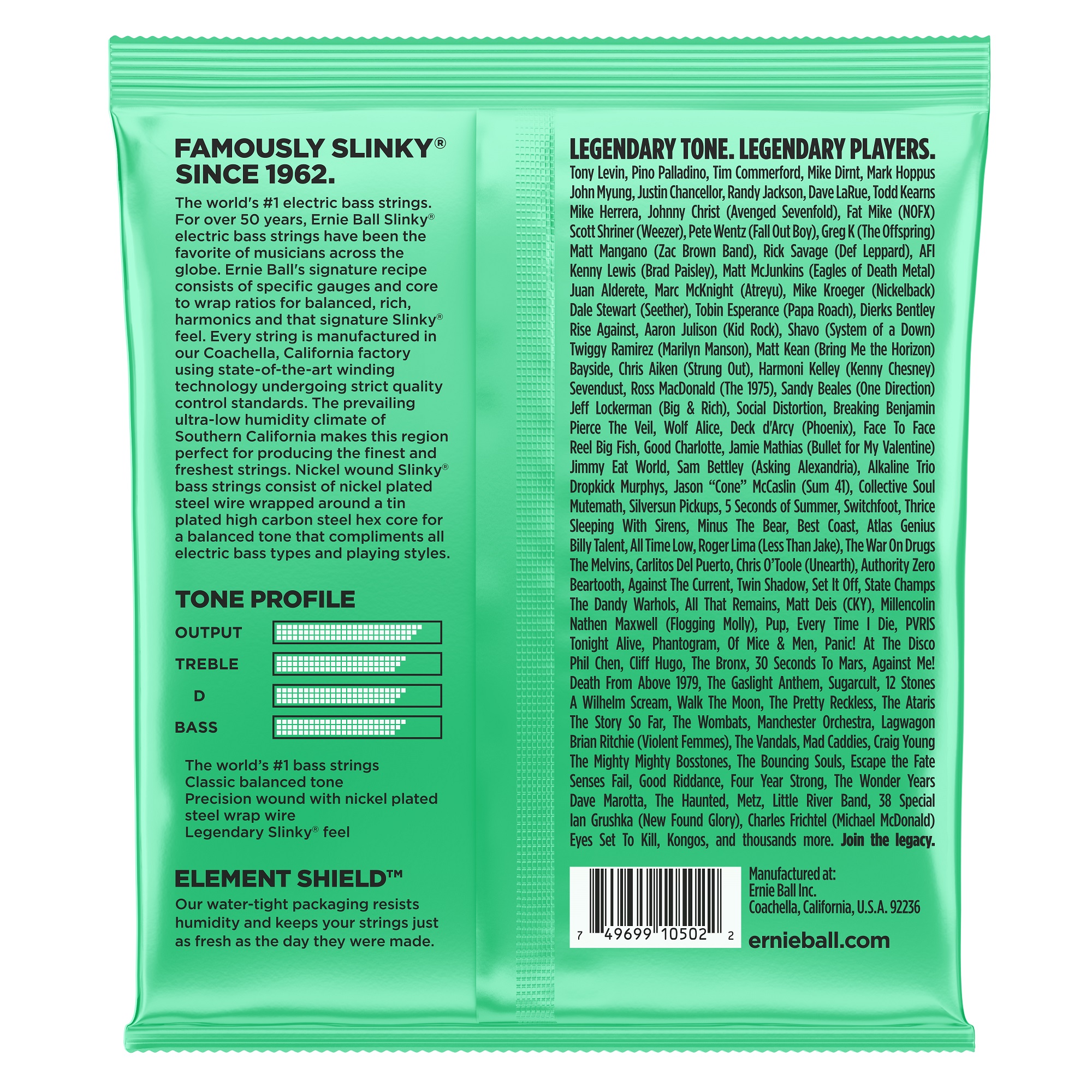 Ernie Ball 2841 Hyper Slinky Nickel Wound Electric Bass Strings, (40 ...