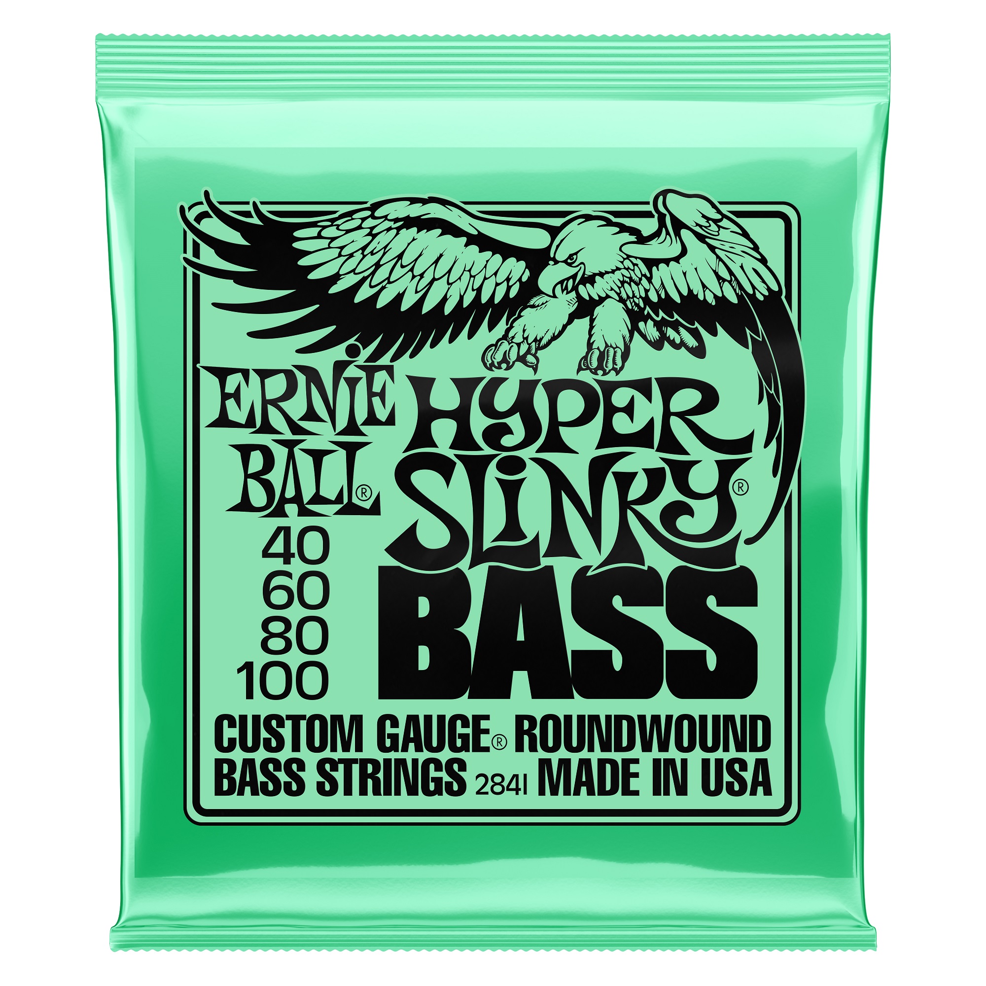 Ernie Ball 2841 Hyper Slinky Nickel Wound Electric Bass Strings, (40 ...